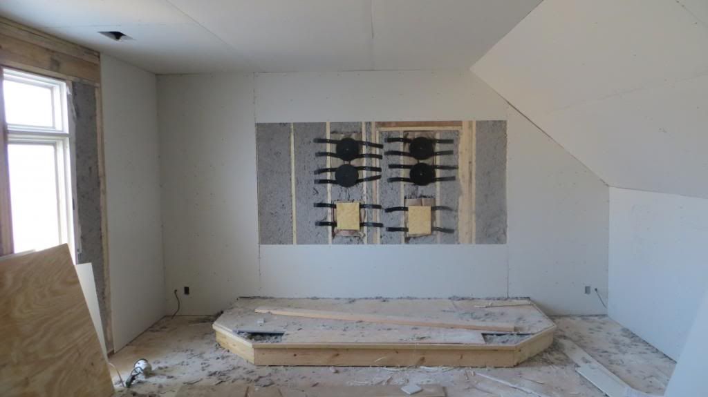 Outta Whack Shaped Theater with 135" Silver Fire Drywall Screen, Audio ...